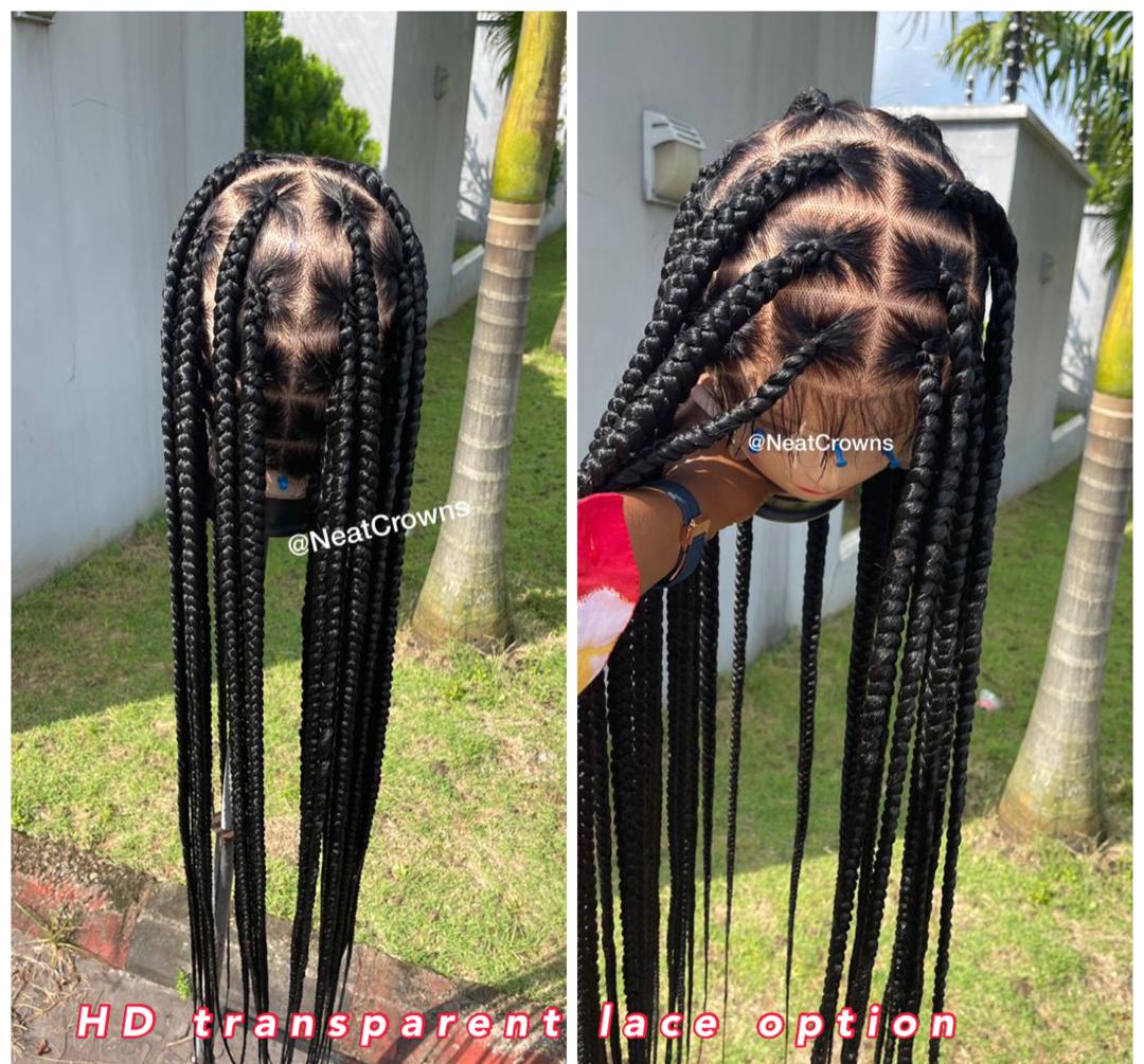 HD Transparent Lace Jumbo Knotless Braids Wig – NeatCrowns